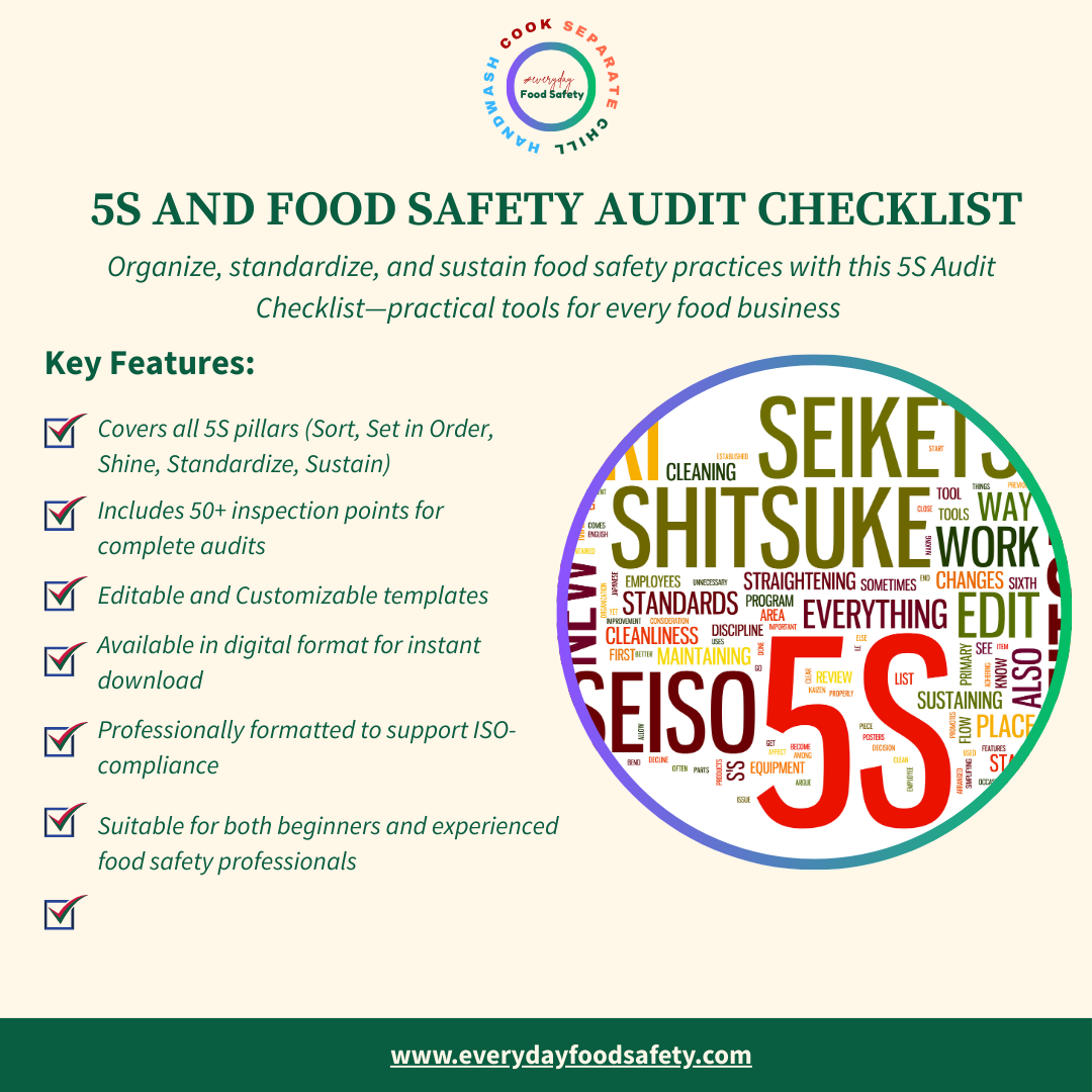 5S and Food Safety Audit Checklist