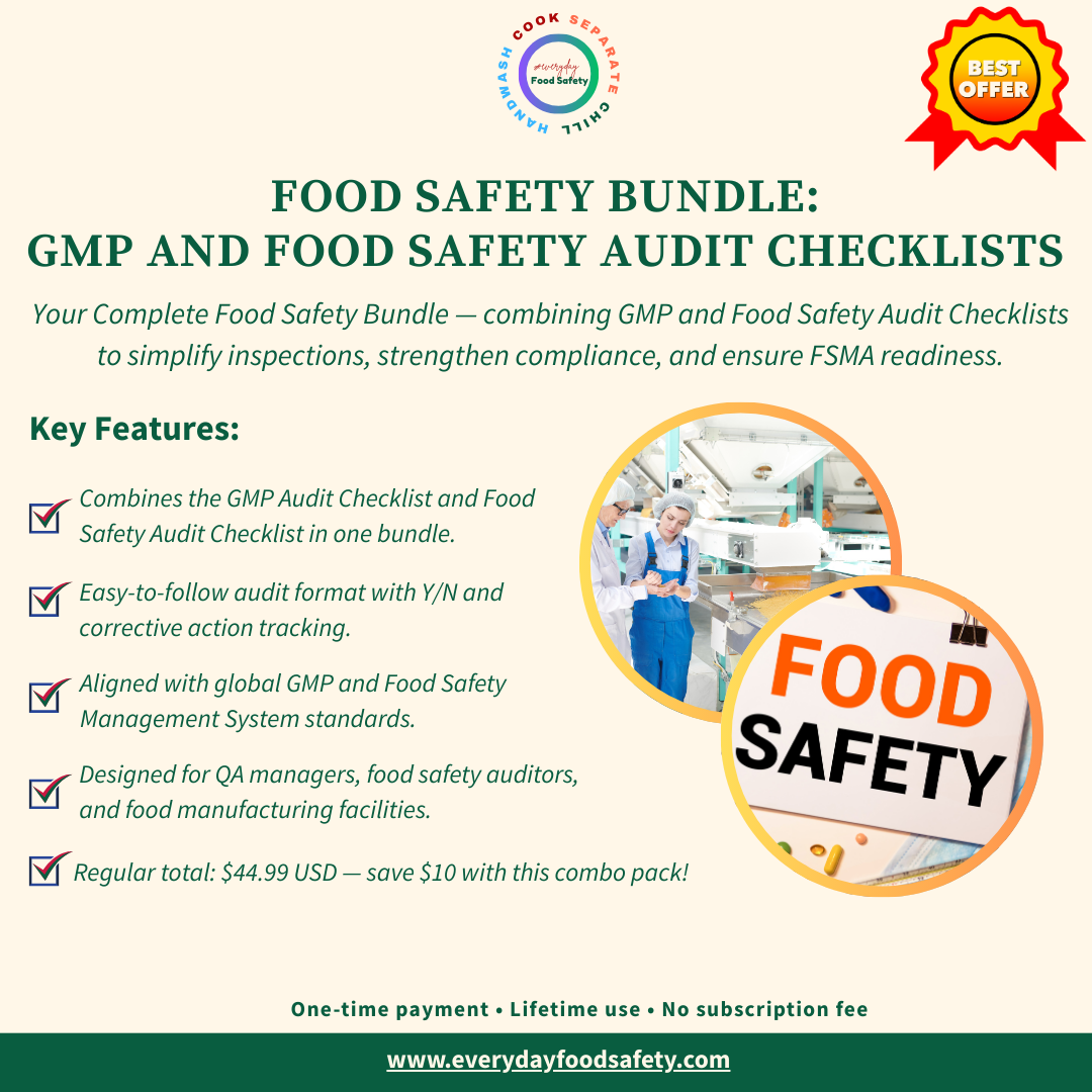 GMP and Food Safety Audit Checklists - Our Food Safety Bundle
